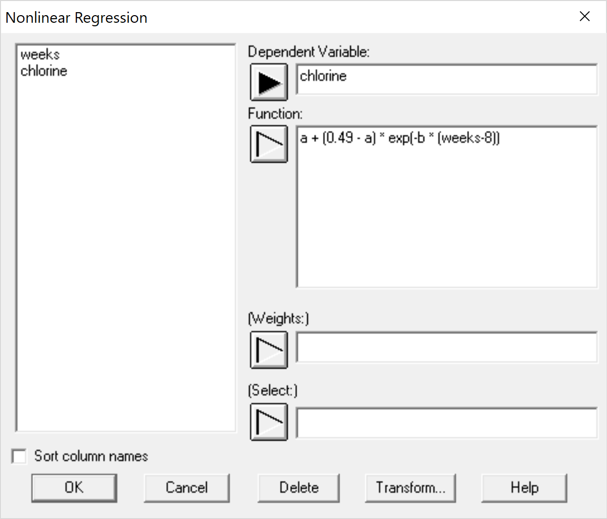Fitting Nonlinear Regression Models